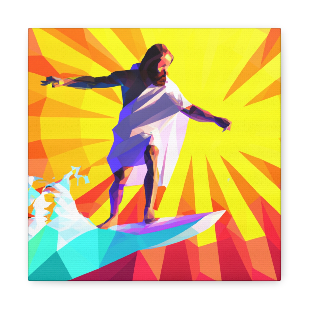 Jesus Surfing in the Sun Wall Art - CWG
