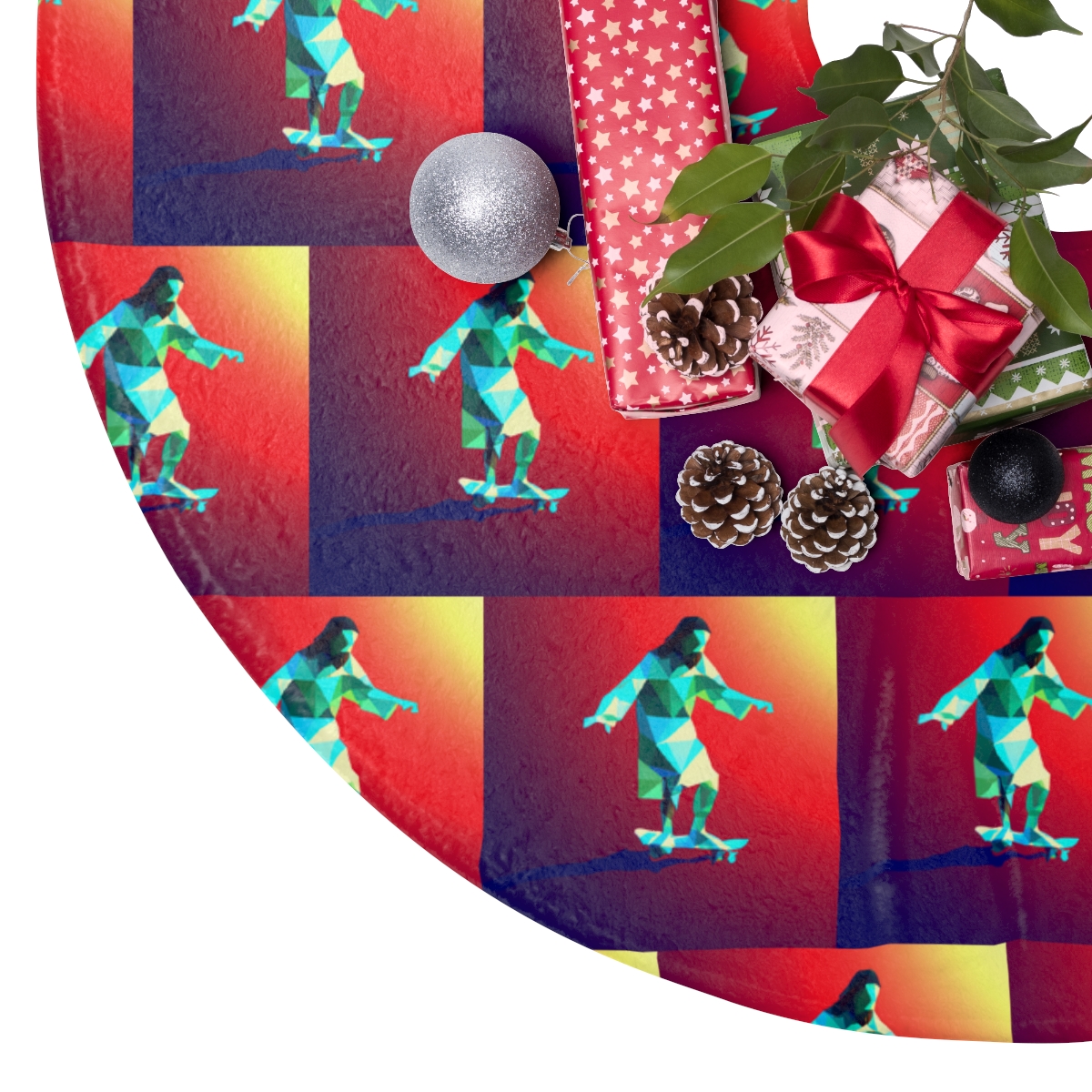 Skateboard Jesus Christmas Tree Skirts - CWG