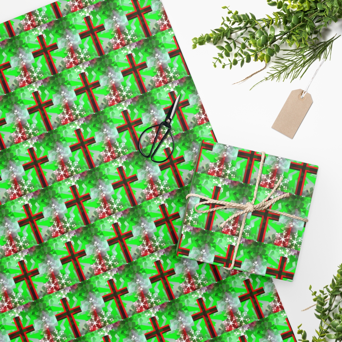 Christian Cross Christmas Wrapping Paper - CWG